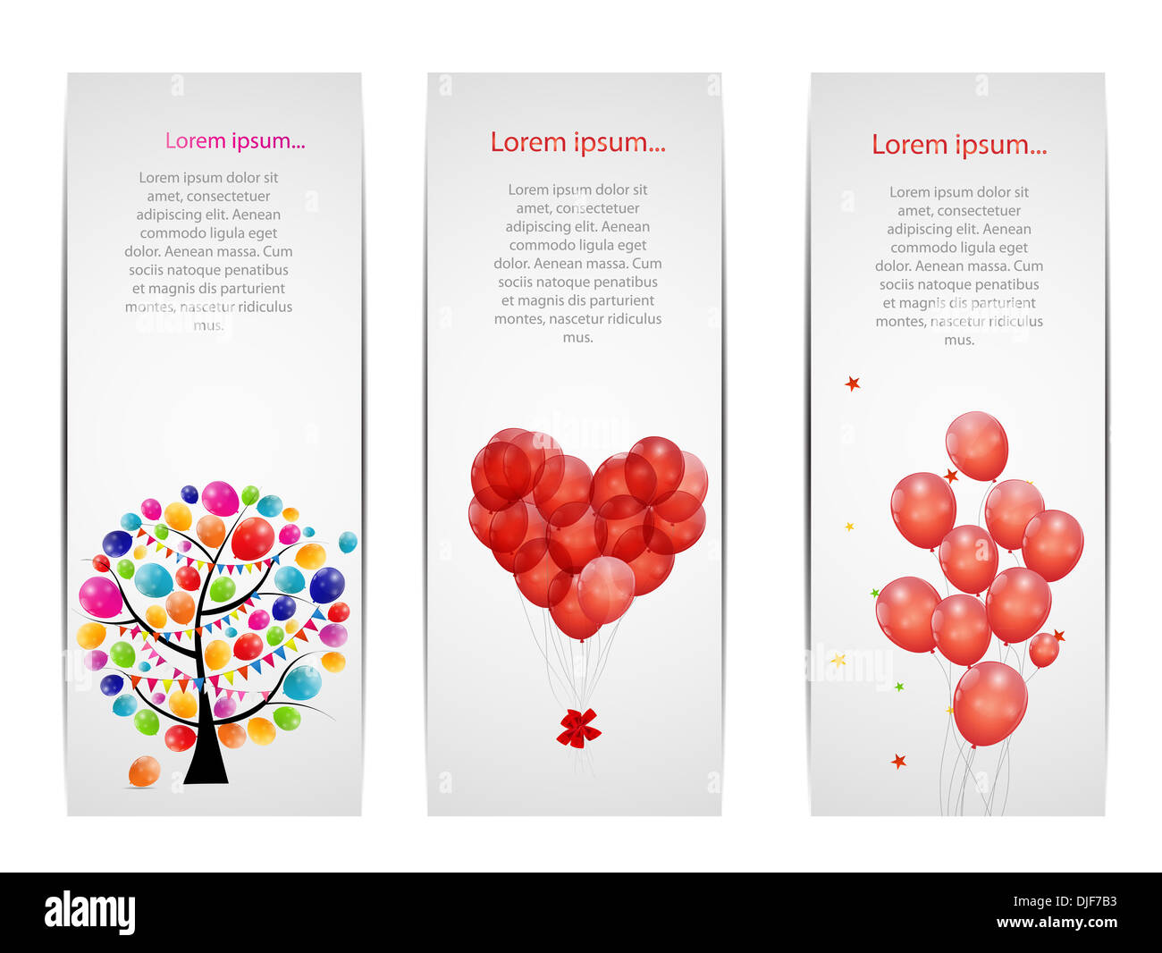 Color Glossy Balloons Card Background Vector Illustration Stock Photo ...
