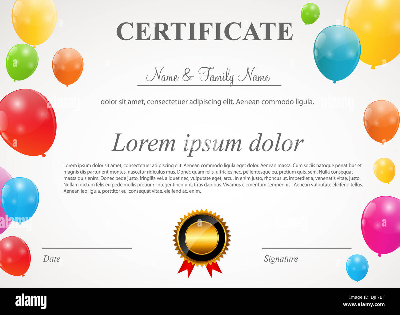 Color Glossy Balloons Card Background Vector Illustration Stock Photo ...