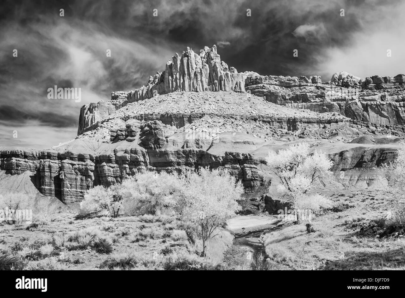 View Of Sandstone Rock Formation Called The Castle In Capital Reef ...