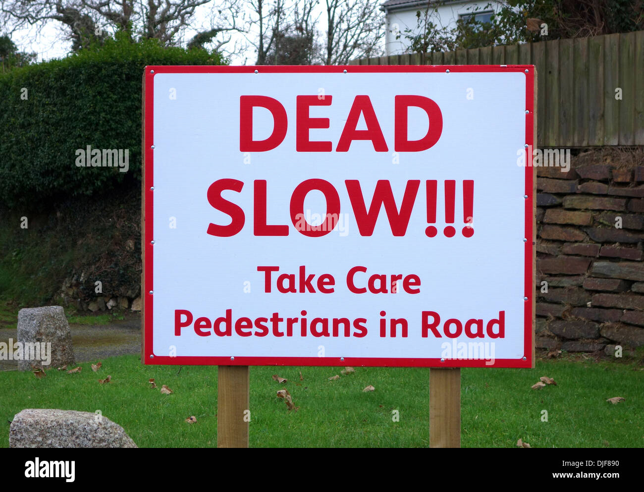 Dead slow road sign hi-res stock photography and images - Alamy