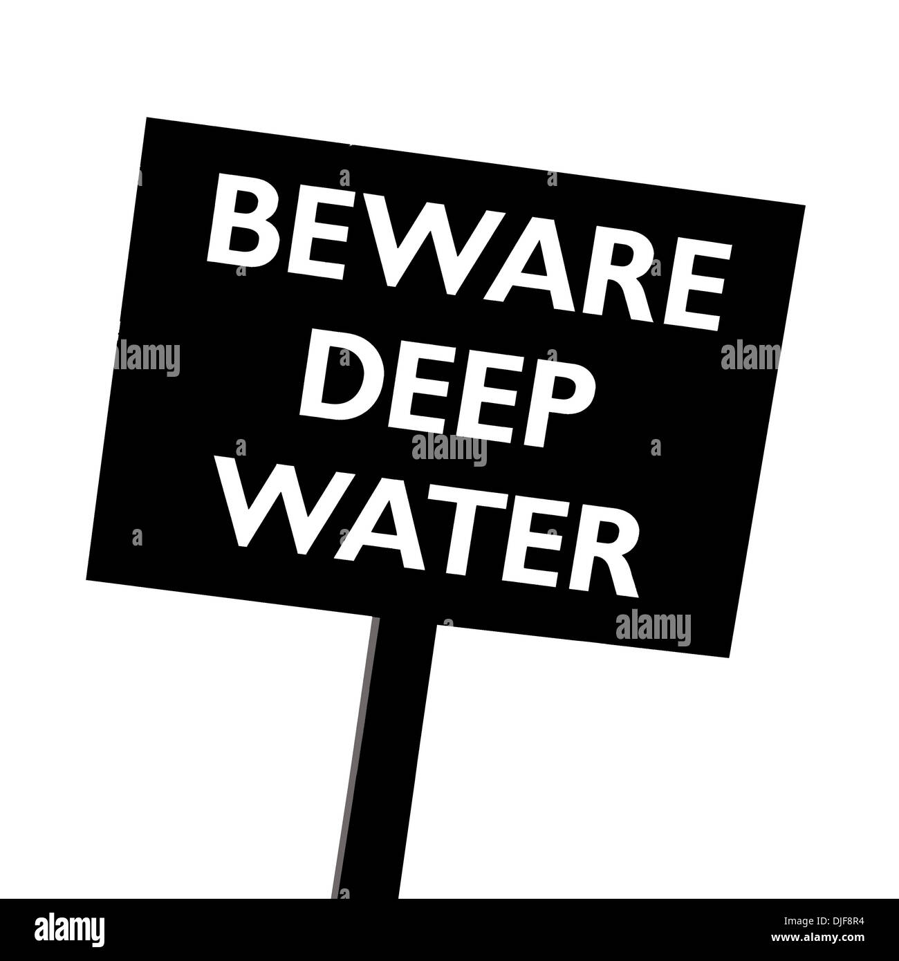 Danger Deep Water Sign Illustration Stock Photo - Alamy