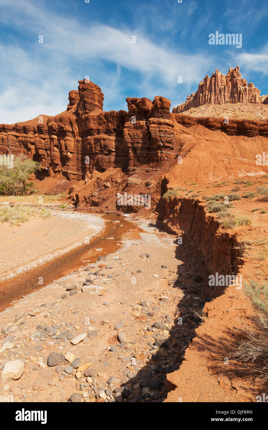 View Of Sandstone Rock Formation Called The Castle In Capital Reef ...
