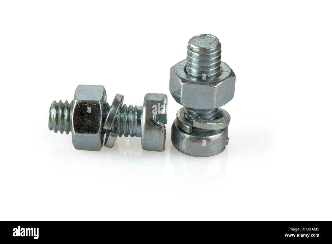 Metal bolts isolated on white Stock Photo - Alamy