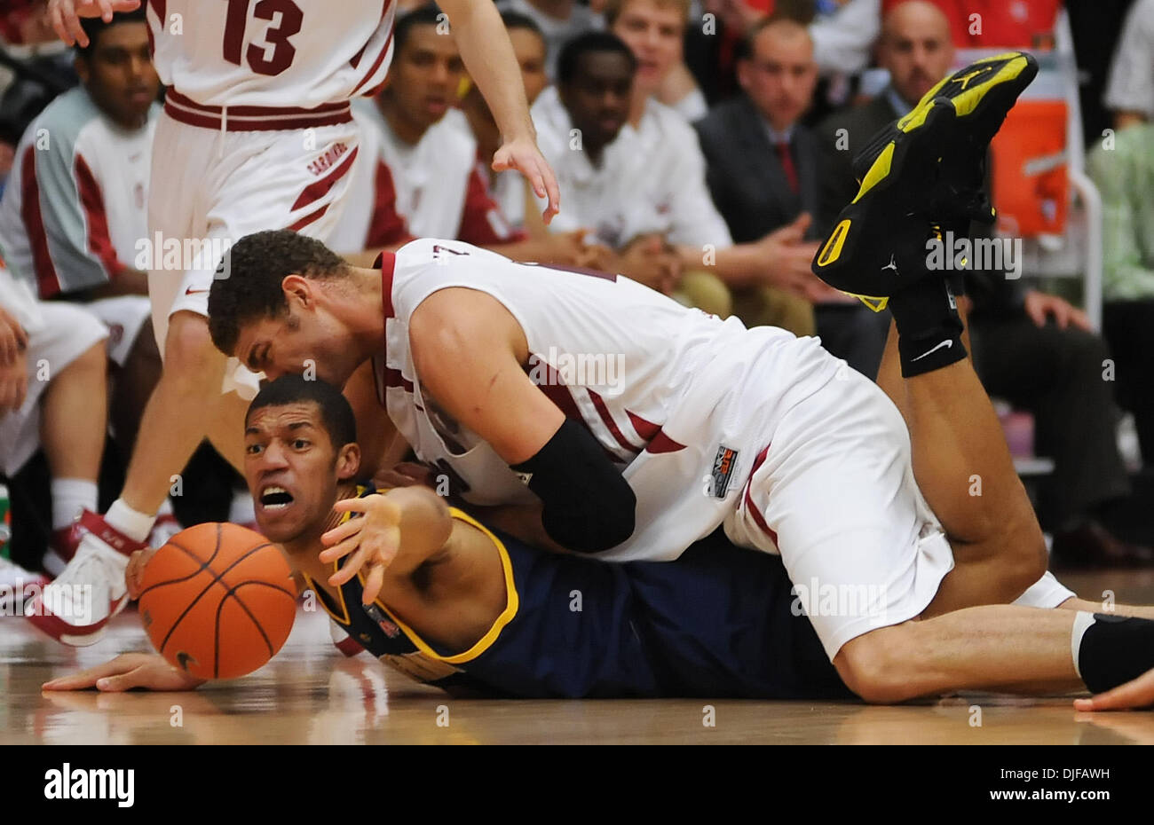 California Golden Bears' Jamal Boykin, #10, reaches for a loose ball as ...