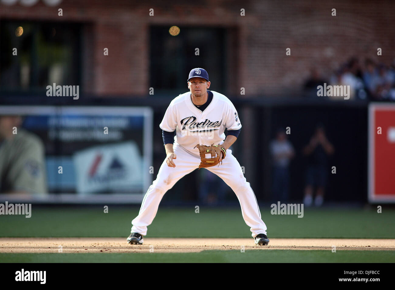 San Diego Padres third baseman Chase Headley on defense against the New ...