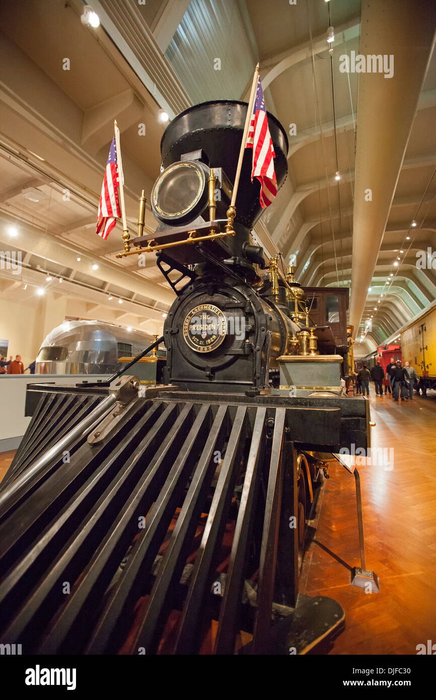 An 1858 Rogers wood-burning locomotive on display at the Henry Ford ...