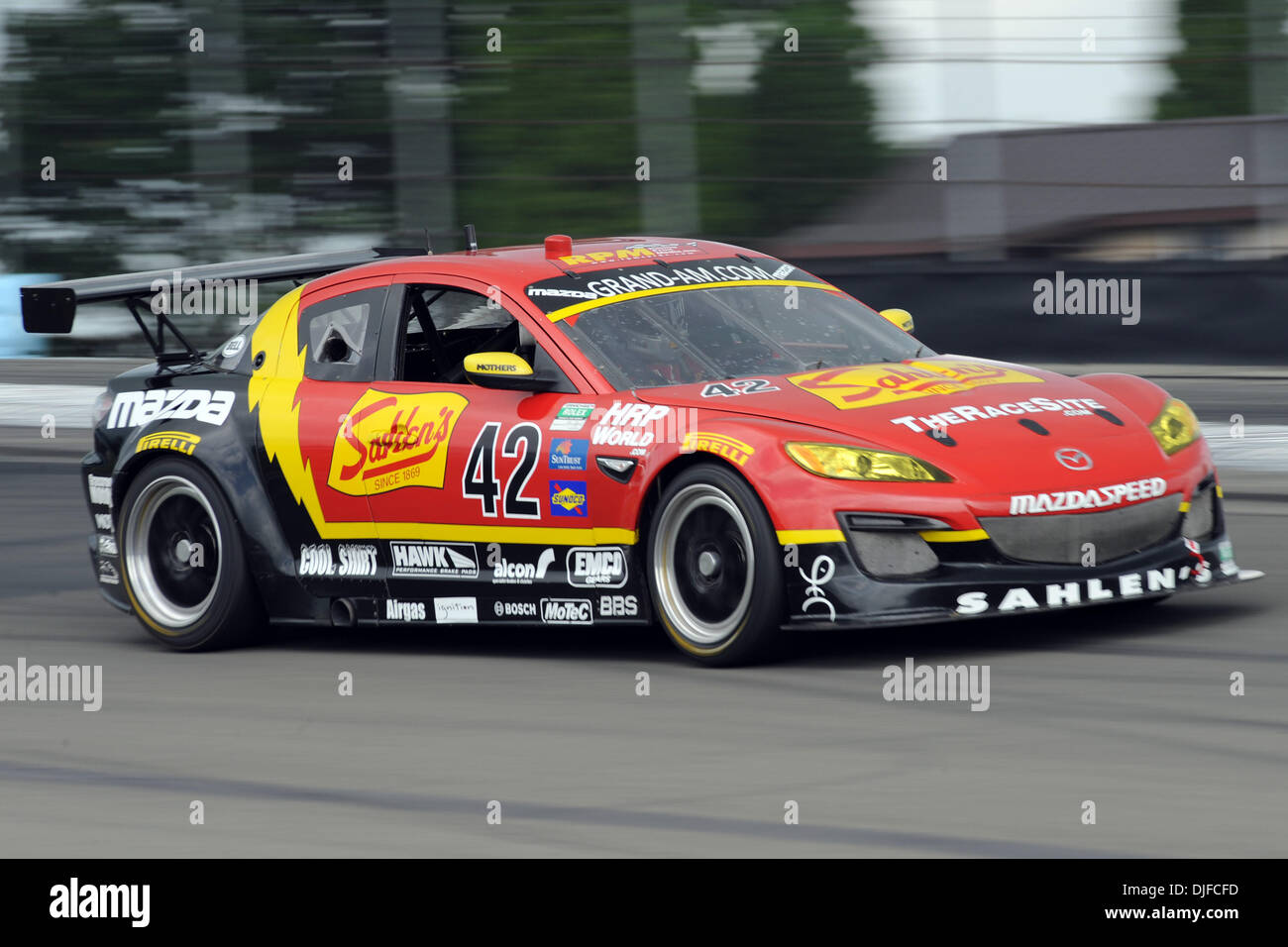 The #42 Team Sahlen Mazda RX-8 driven by Wayne Nonnamaker and Nick Ham ...