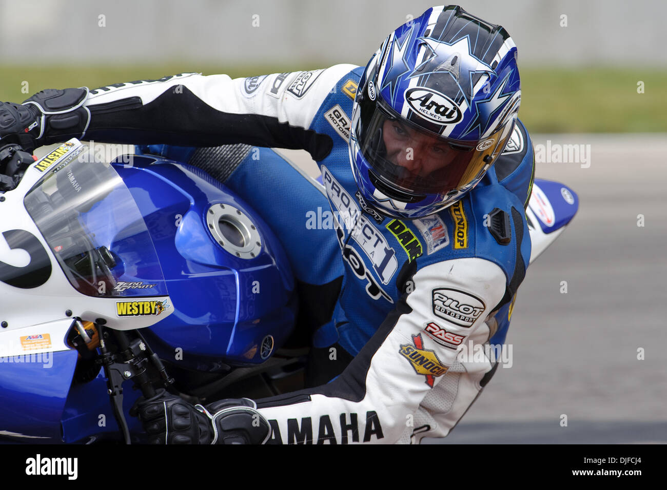 Dane Westby (2) on his Project 1 Atlanta Yamaha YZF-R6 during the Pro ...