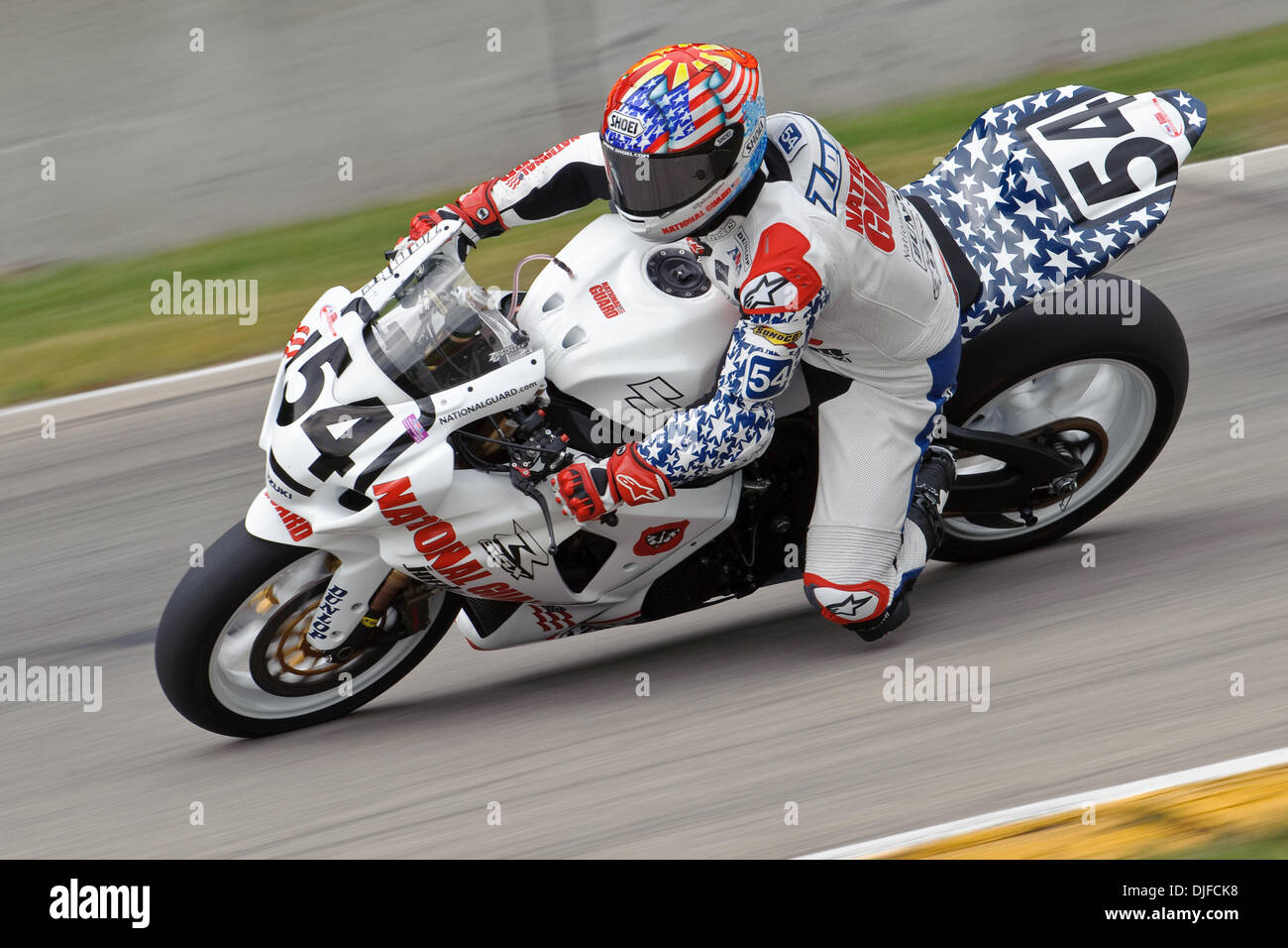 Jake Zemke (54) on his National Guard Jordan Suzuki GSX-R1000 during ...