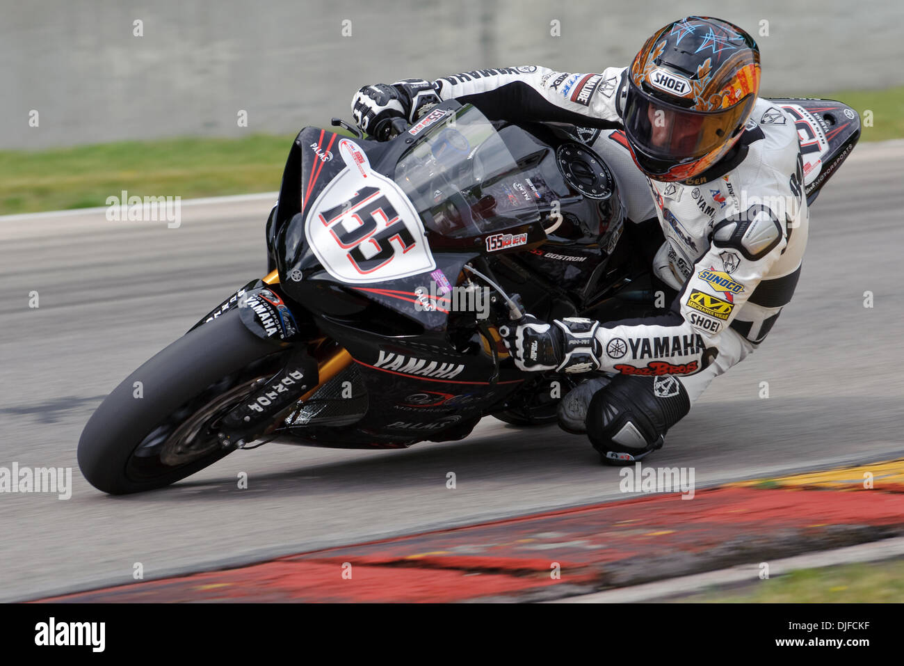 Ben Bostrom (155) on his Pat Clark Motorsports Yamaha YZF-R1 during the ...