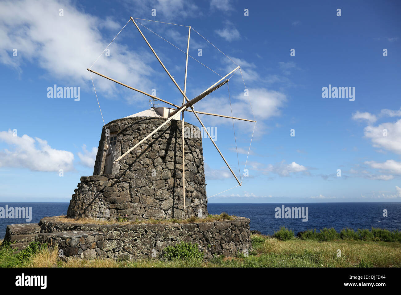 Old windmill on the island of Corvo Azores Portugal Stock Photo - Alamy