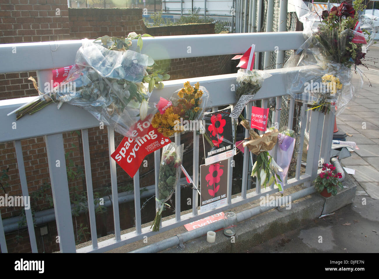 Flowers at Bow roundabout, East London Stock Photo - Alamy