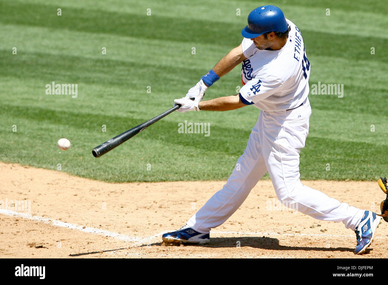 06 Jun 2010: Los Angeles Dodger right fielder Andre Ethier, connects on ...