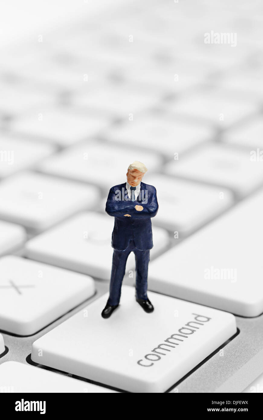 Business figure on a computer keyboard Stock Photo - Alamy