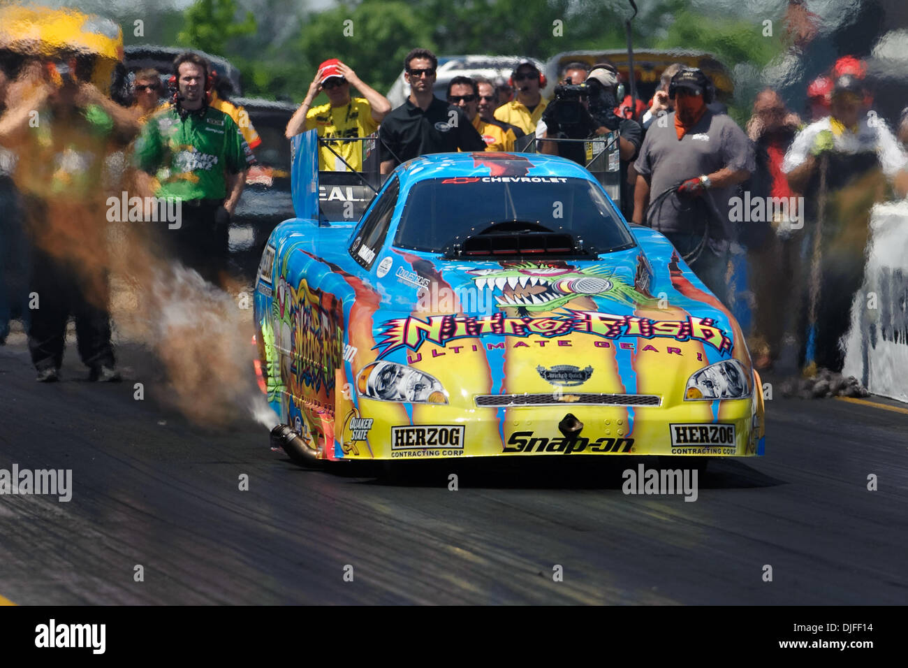 Tony Pedregon during the 1st round run in his Herzog Impala Top Fuel ...