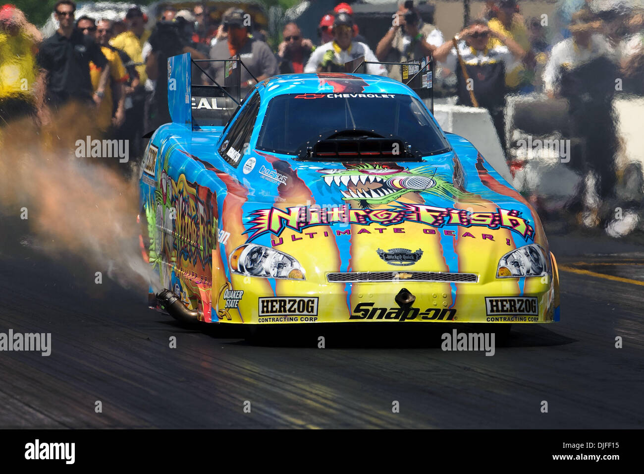 Tony Pedregon during the 1st round run in his Herzog Impala Top Fuel ...