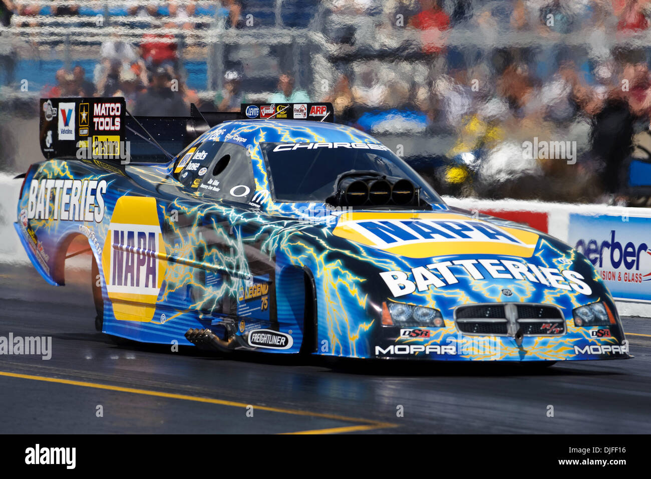 Ron Capps heads down track during the 1st round in his NAPA Batteries ...