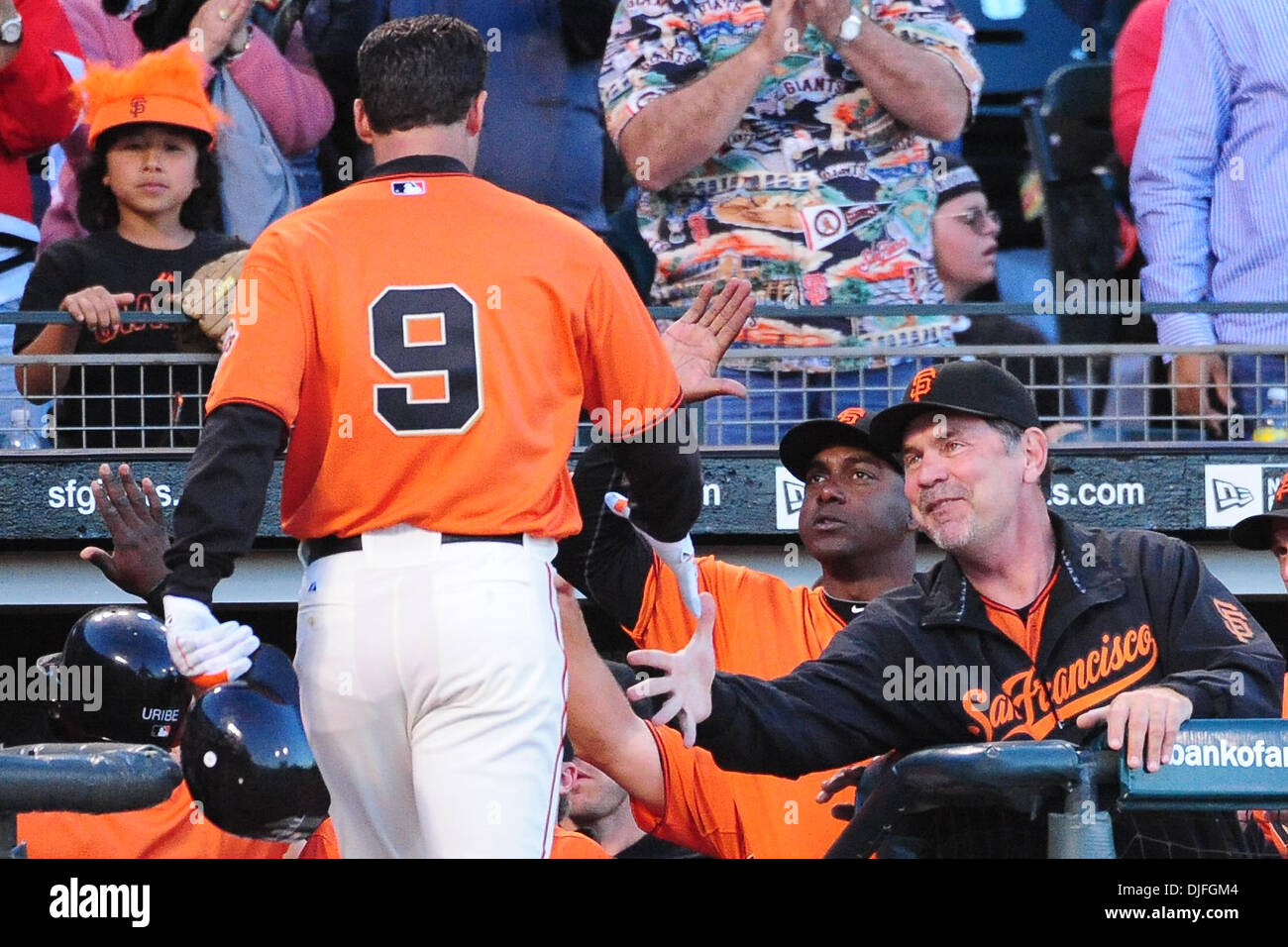 San Francisco, CA: San Francisco Giants Pat Burrell (9) gets ...