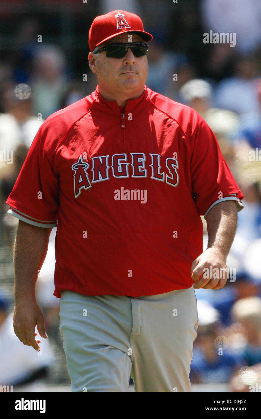 13 June 2010: Angels skipper Mike Scioscia walks back to the dugout ...