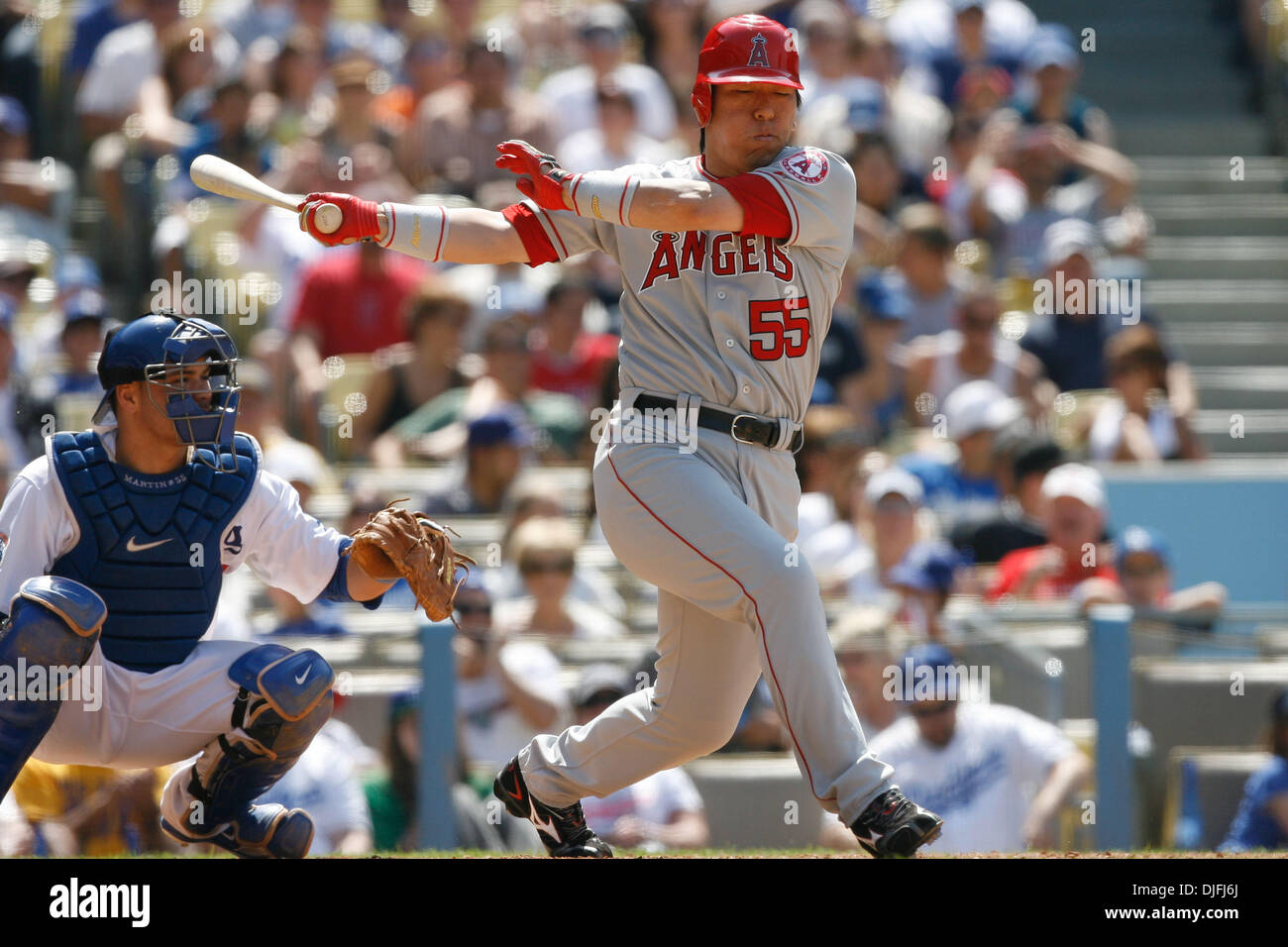 13 June 2010: Angels LF #55 Hideki Matsui takes a swing during the ...
