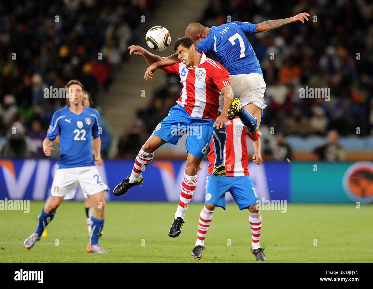 Jun 14, 2010 - Cape Town, South Africa - SIMONE PEPE of Italy jumps for ...