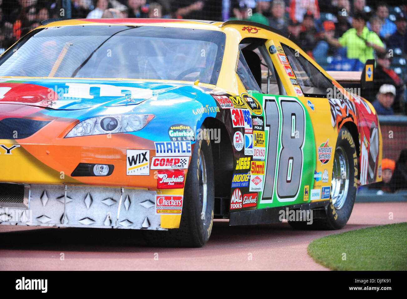 San Francisco, CA: M&Ms sponsored NASCAR #18 circles the field at AT&T ...