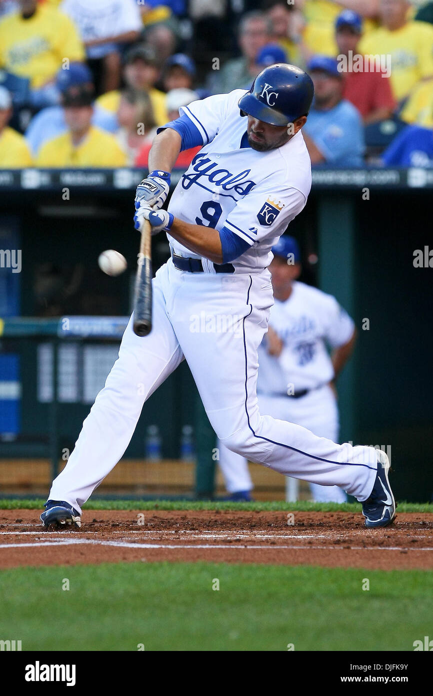 15 June 2010: Kansas City Royals right fielder David DeJesus (9) makes ...