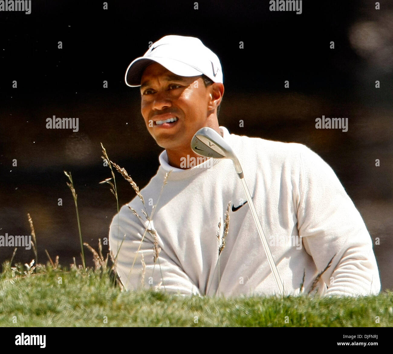 June 19, 2010 - Pebble Beach, CA, U.S. - Tiger Woods on the 8th hole ...
