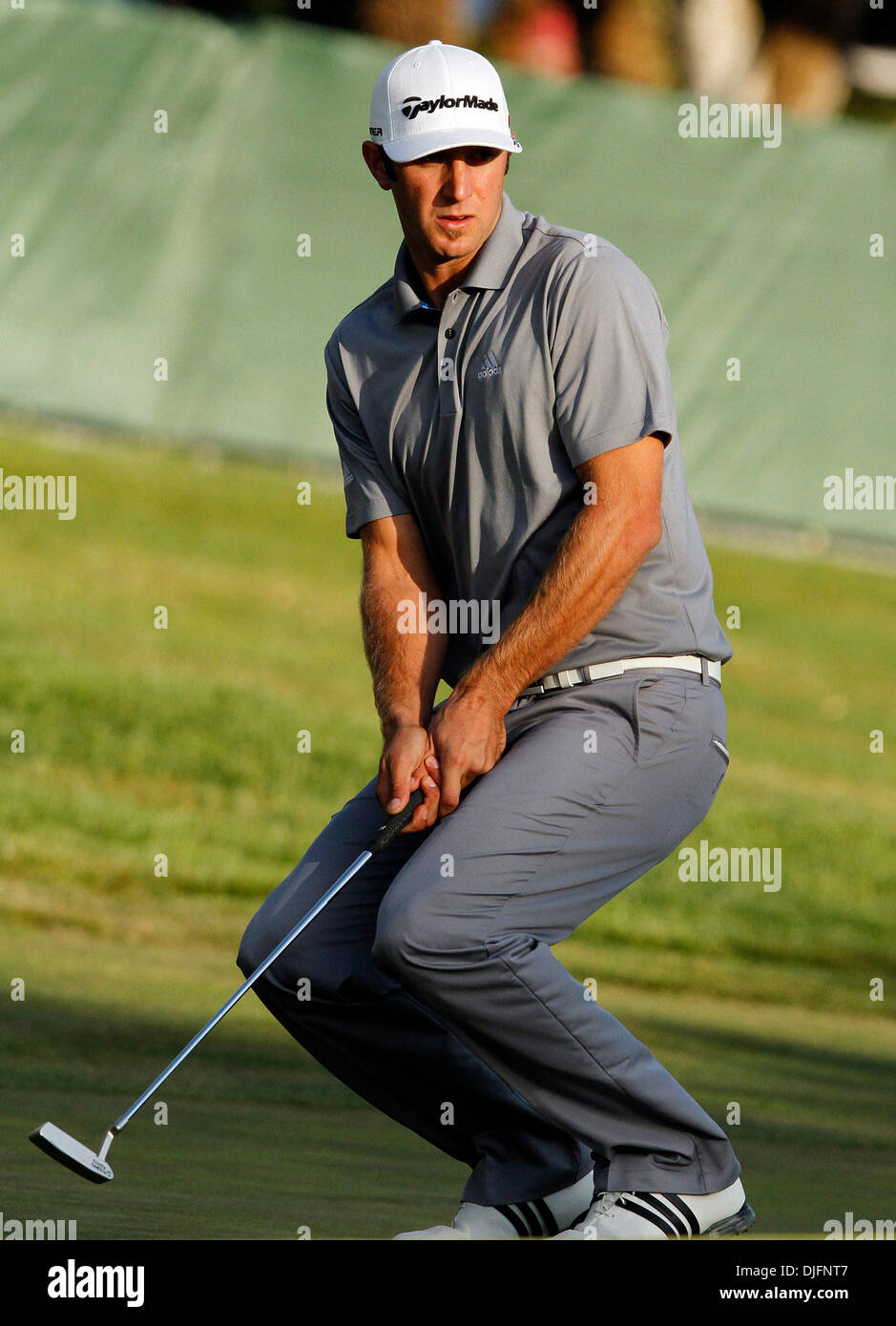 June 19, 2010 - Pebble Beach, CA, U.S. - Dustin Johnson on the 14th ...