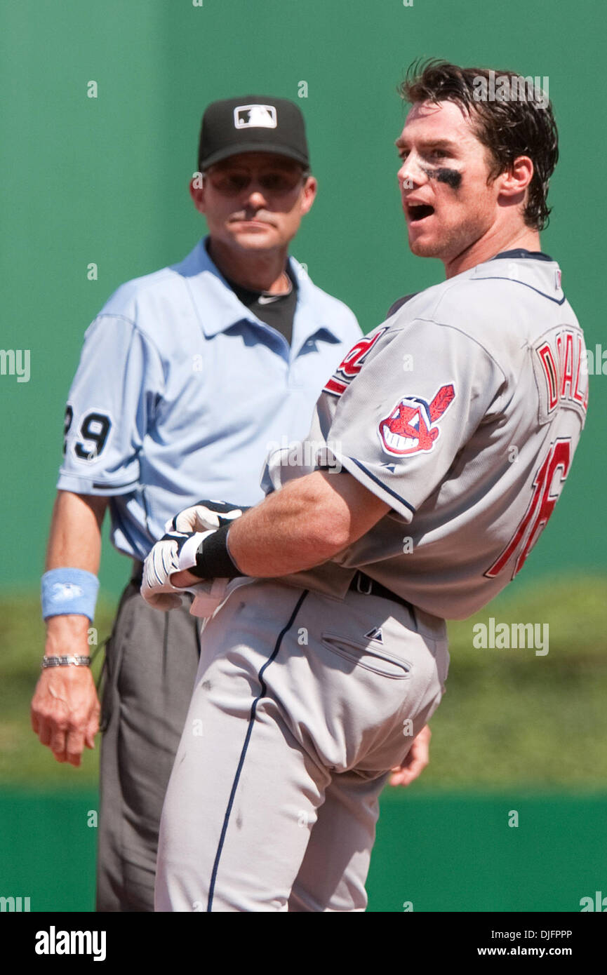 20 June 2010: Cleveland Indians second baseman Jason Donald (16) cannot ...