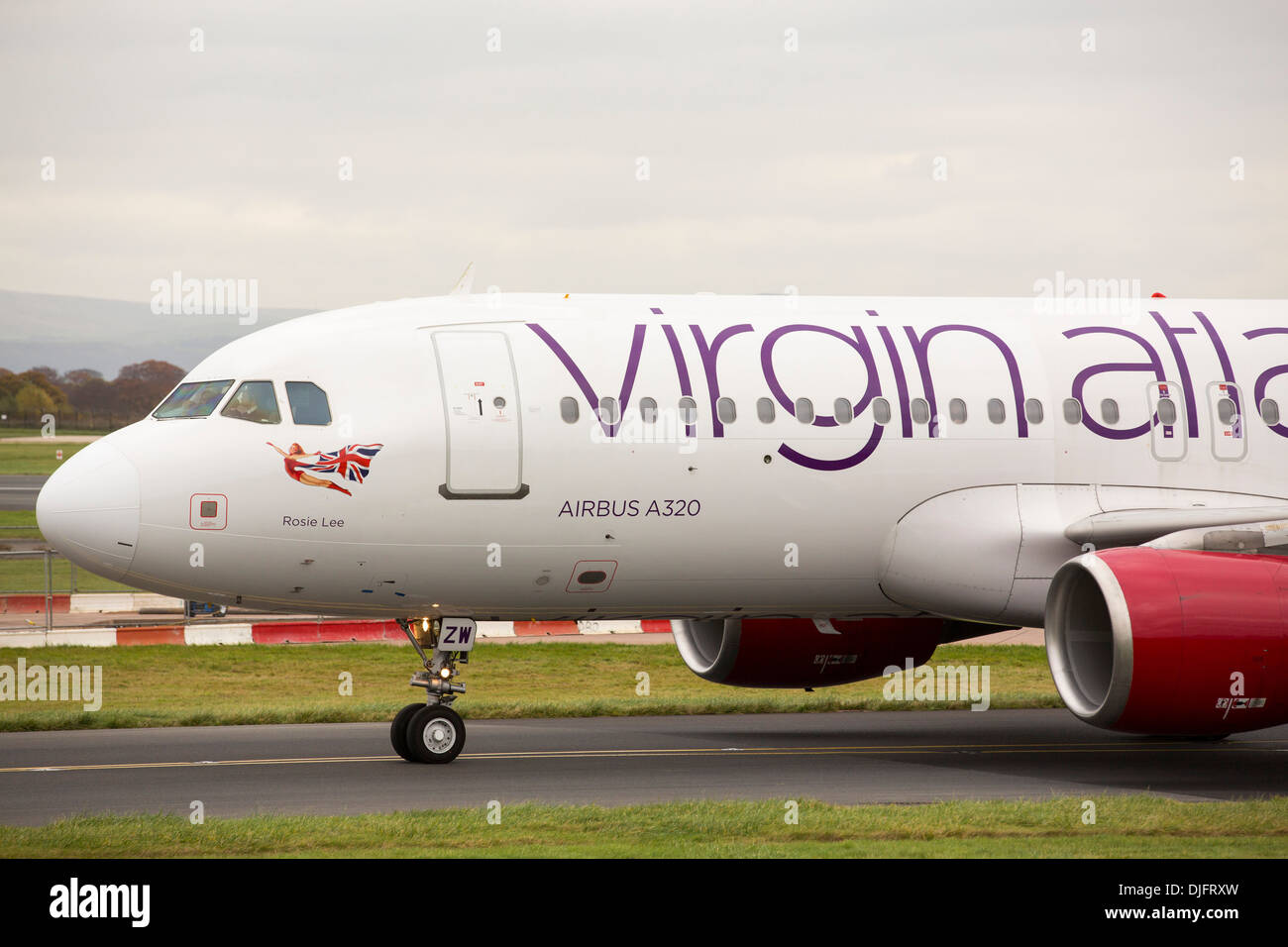 A Virgin Atlantic plane at Manchester Airport, UK Stock Photo - Alamy