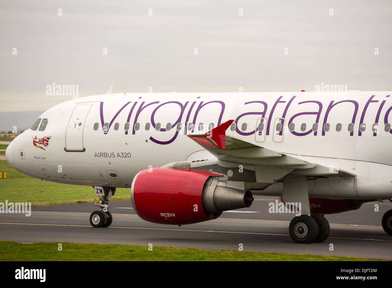 A Virgin Atlantic plane at Manchester Airport, UK Stock Photo - Alamy