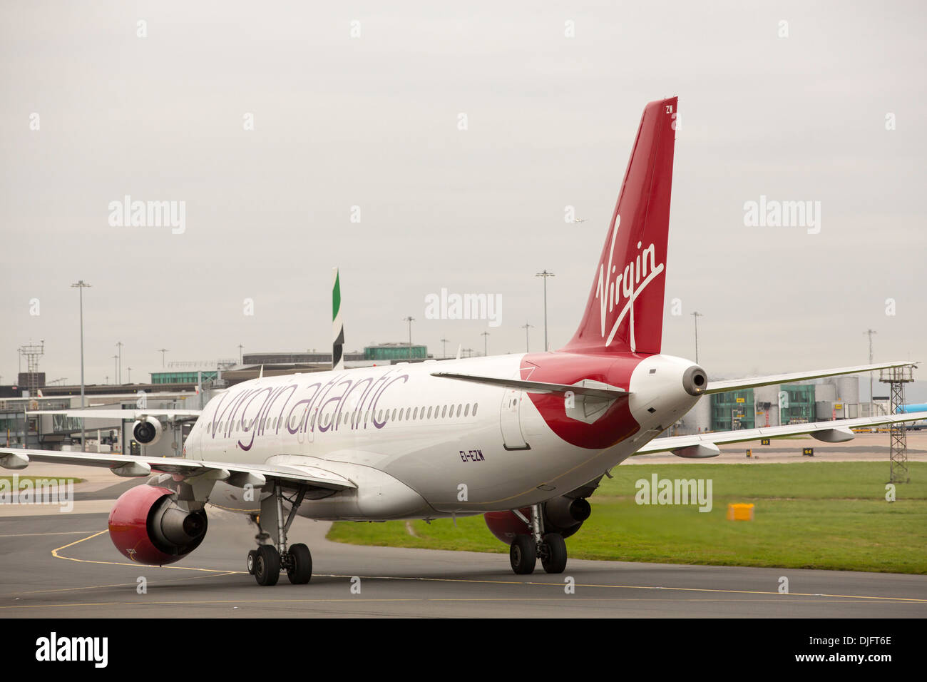 A Virgin Atlantic plane at Manchester Airport, UK Stock Photo - Alamy