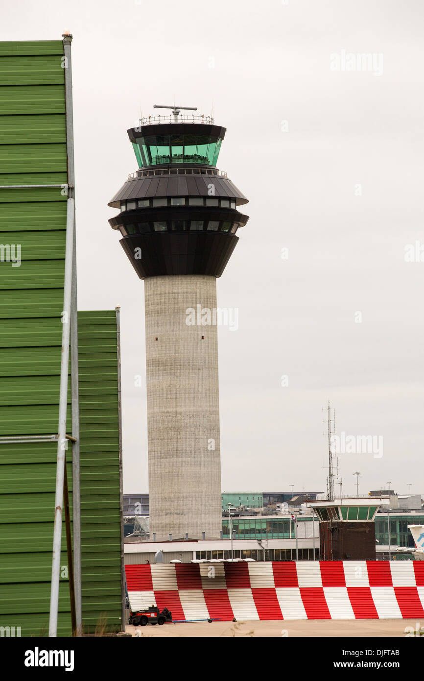 The air traffic control tower at Manchester airport, UK Stock Photo - Alamy