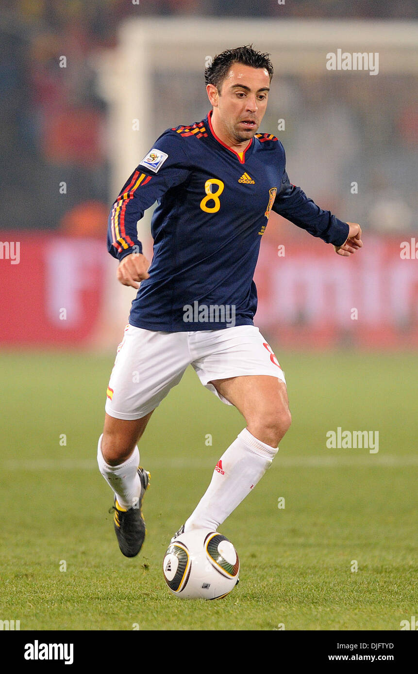 June 25, 2010 - Pretoria, South Africa - Xavi of Spain in action during ...