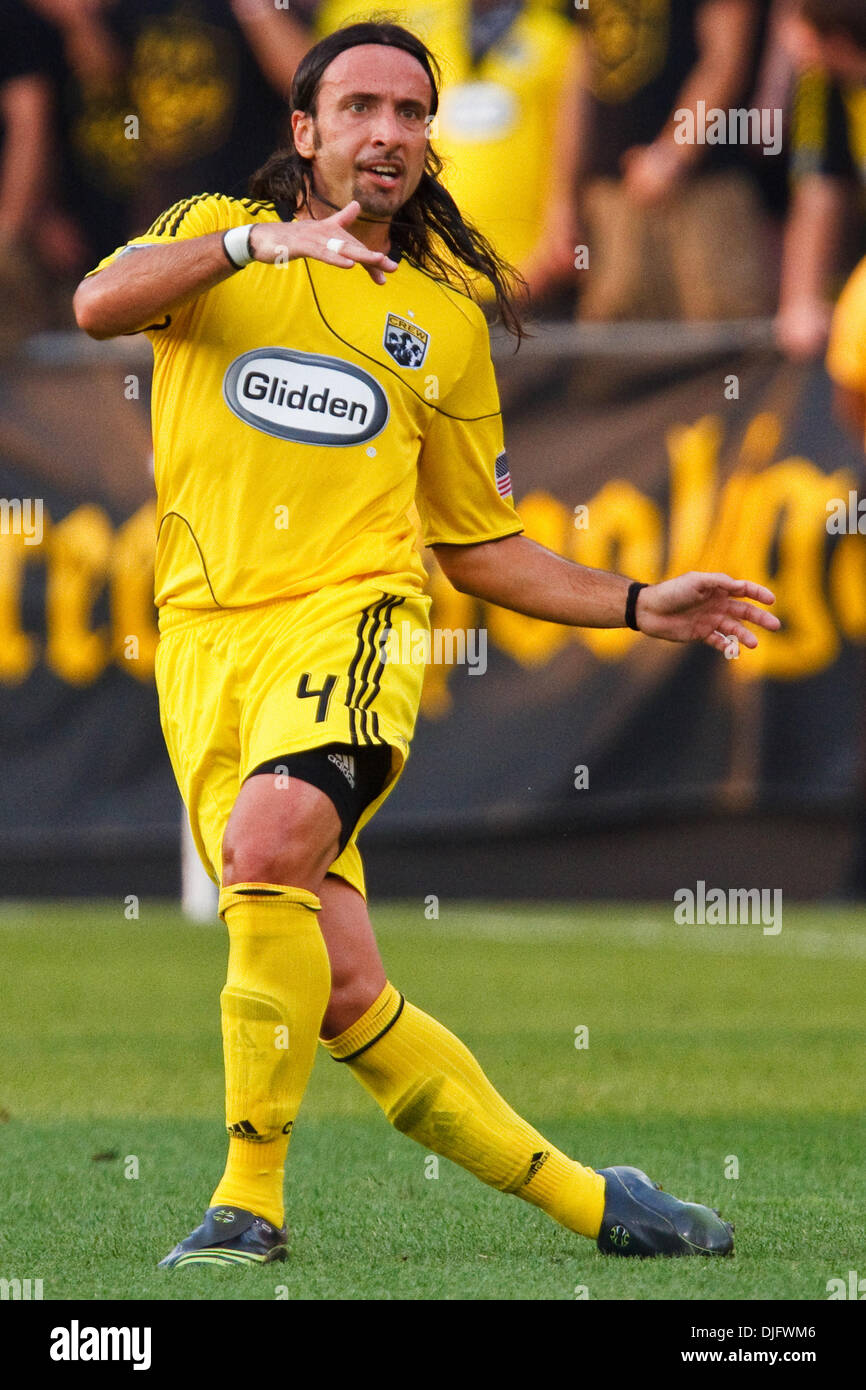 Crew defender Gino Padula (4) during game action. The Columbus Crew ...