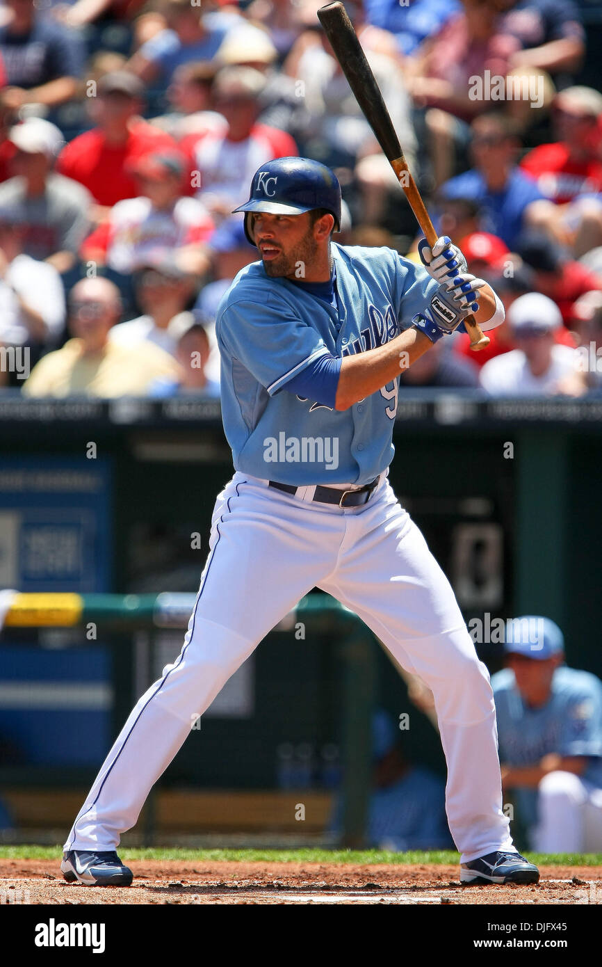 26 June 2010: Kansas City Royals right fielder David DeJesus (9) at bat ...