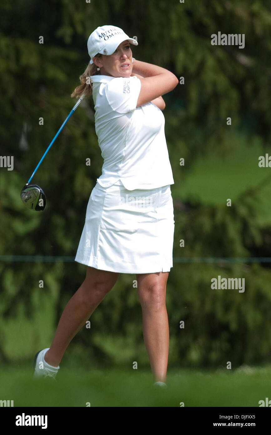 Golfer Cristie Kerr tees off at the 16th hole on her way to winning the ...