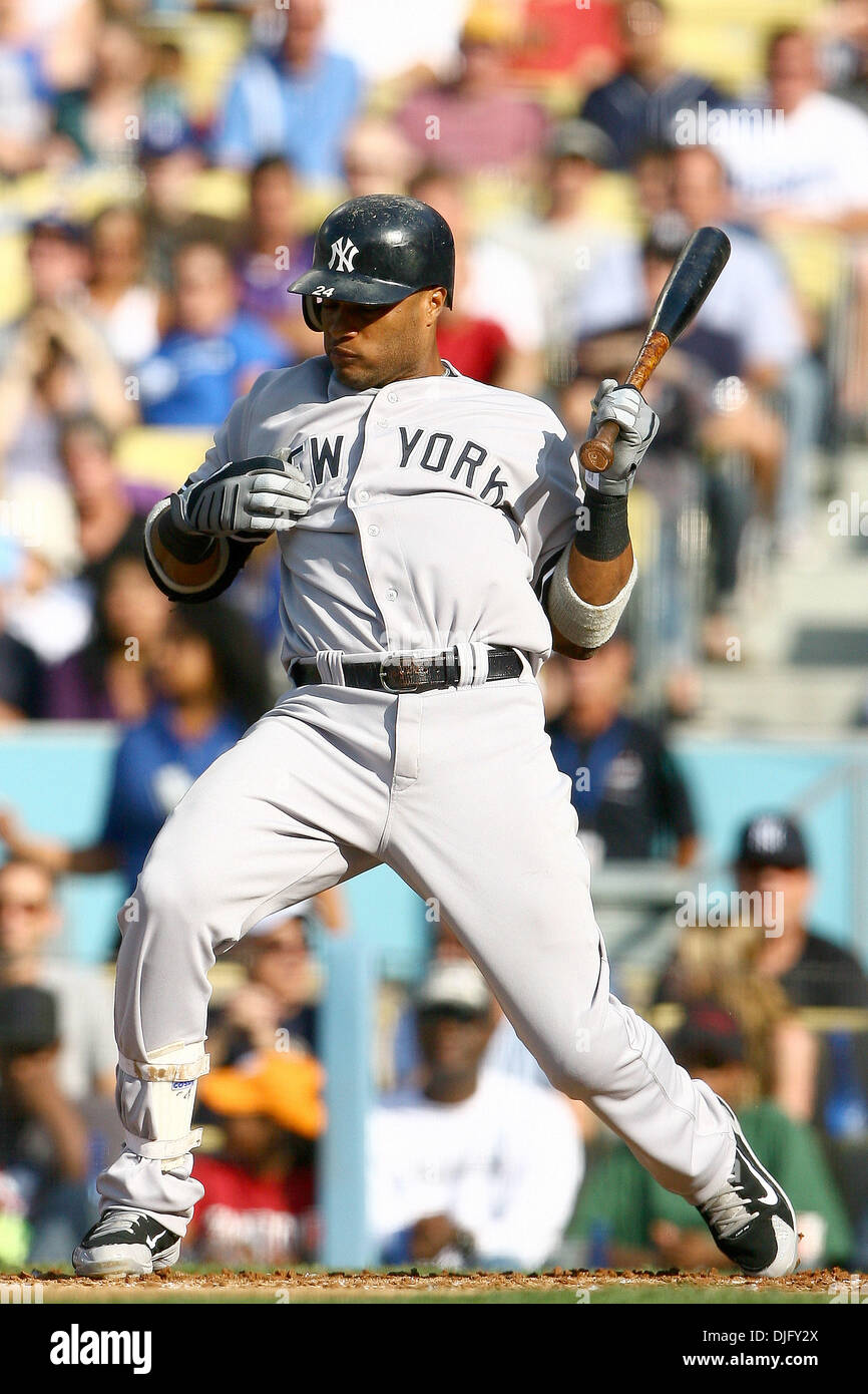 27 Jun 2010: New York Yankee second baseman Robinson Cano, leans back ...