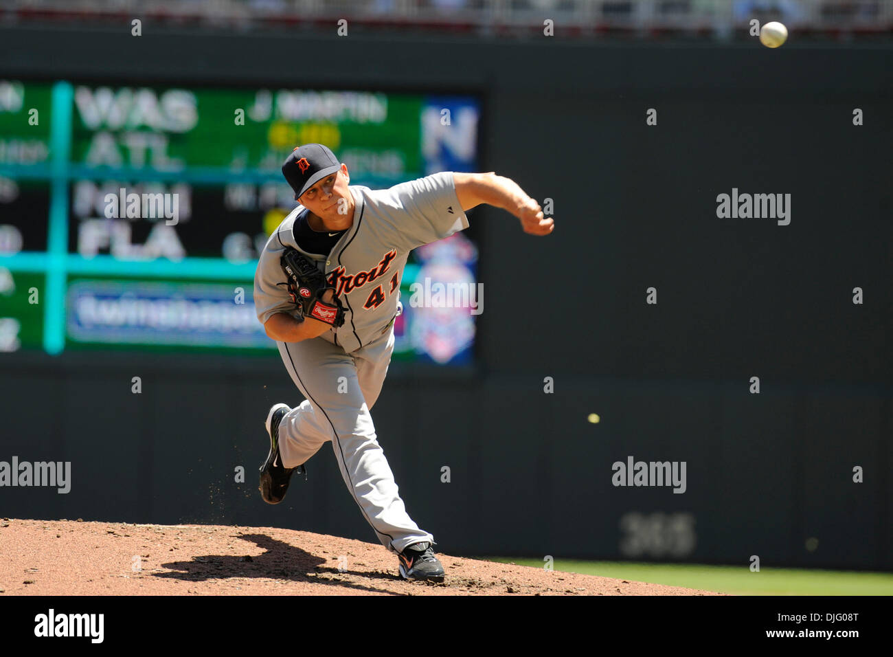 Minnesota Twins catcher Drew Butera #41 delivers a pitch in the 2nd ...