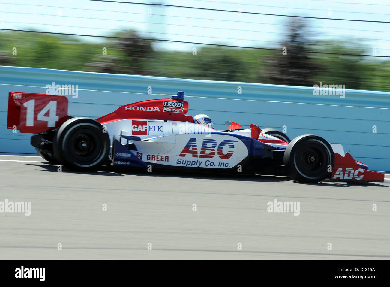 Brazilian Vitor Meira speeds down the front stretch in the ABC Supply ...