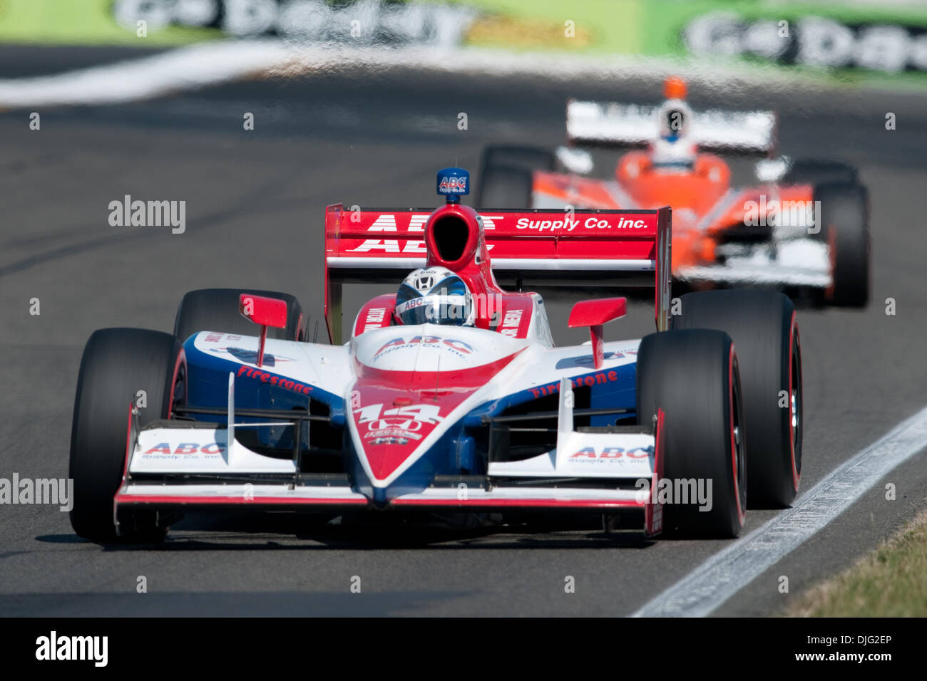 Brazilian driver Vitor Meira (14) in the ABC Supply Company car at the ...