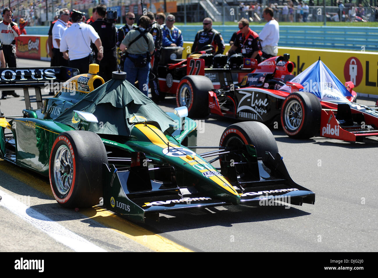 The Lotus Honda from the KV Racing Technology stable waits for driver ...
