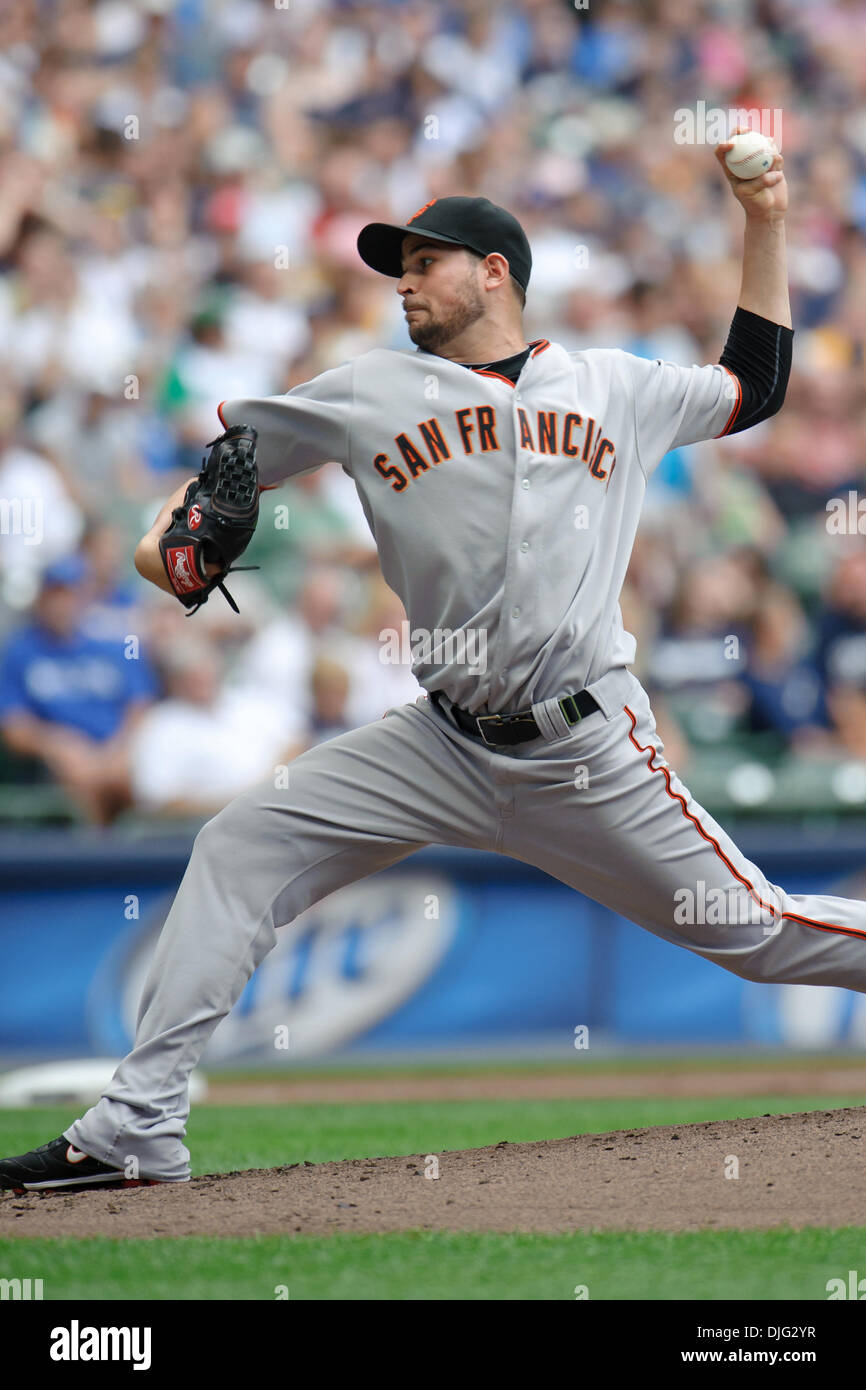 San Francisco Giants starting pitcher Jonathan Sanchez (57) throws to ...
