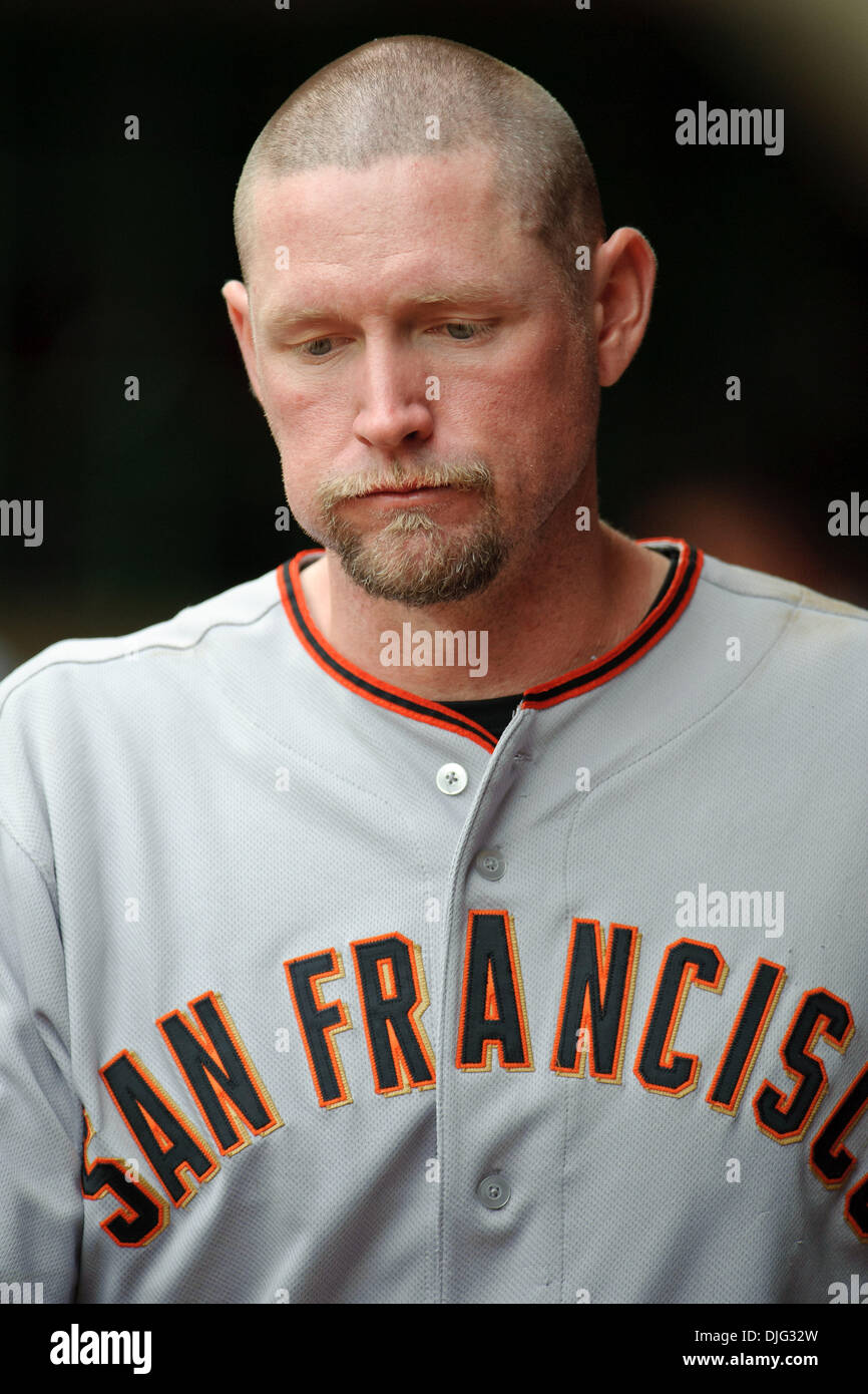 San Francisco Giants left fielder Aubrey Huff (17) during the game ...