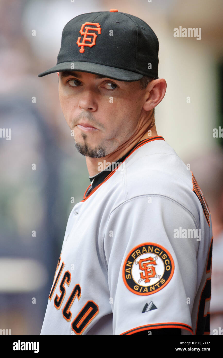 San Francisco Giants catcher Eli Whiteside (22) in the dugout during ...