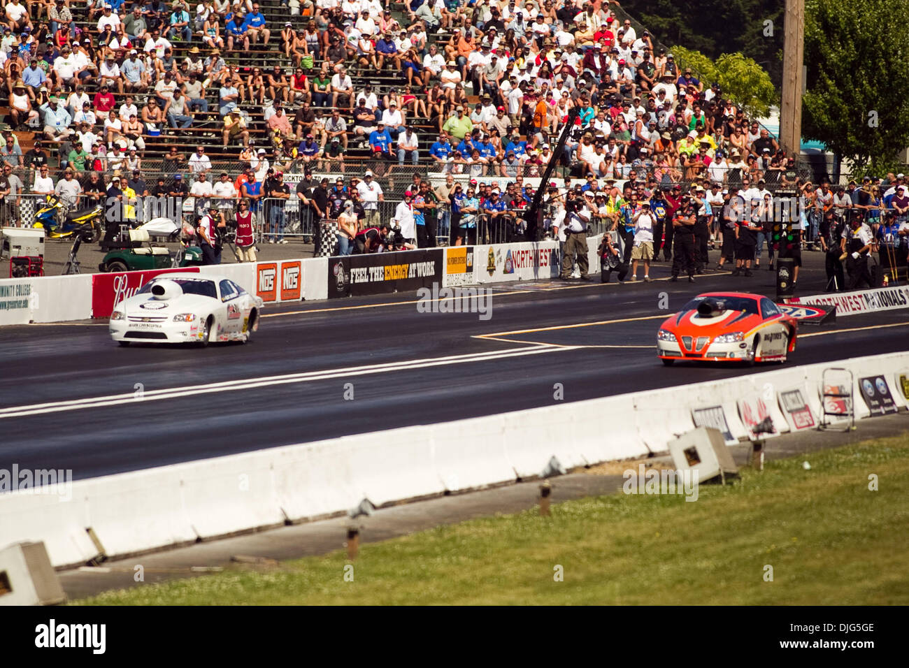 July 10th 2010, Shane Gray in the Tire Kingdom GXP races Jason Line in ...
