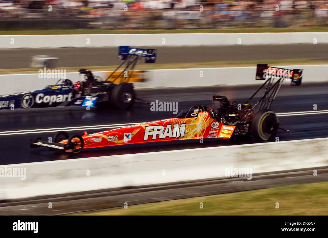 July 10th 2010, Brandon Bernstein in the Copart/Lucas Oil Dragster ...