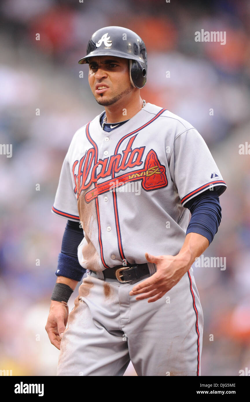 10 July, 2010: Atlanta Braves shortstop Yunel Escobar (19) reacts after ...