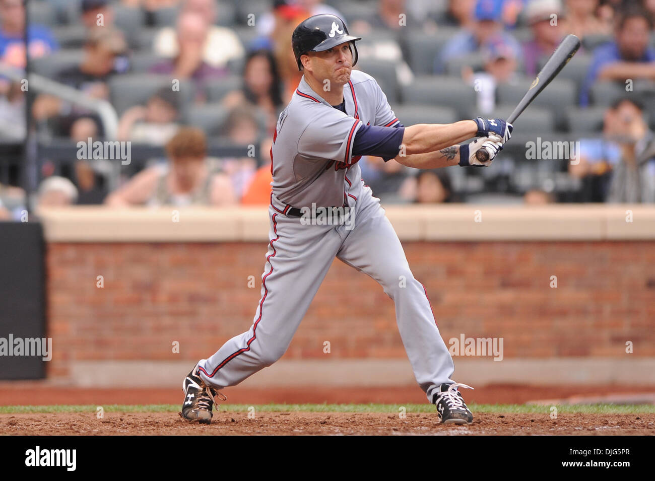 10 July, 2010: Atlanta Braves starting pitcher Tim Hudson (15) bats ...
